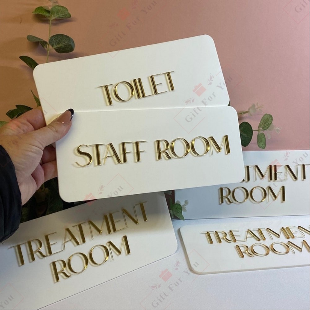 Modern Acrylic Professional Door Sign– 3D Gold Letters ...