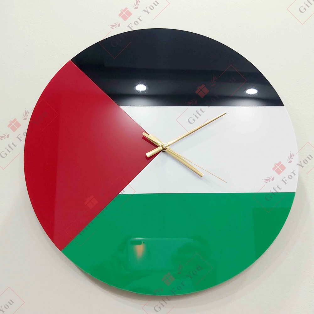Palestine Flag Wall Clock - High-Quality Acrylic | GiftF ...