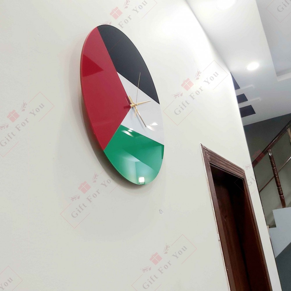 Palestine Flag Wall Clock - High-Quality Acrylic | GiftF ...